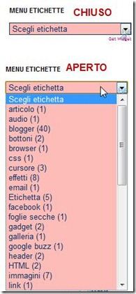 Menù a tendina verticale colorato con le etichette di Blogger. | IdpCeIn